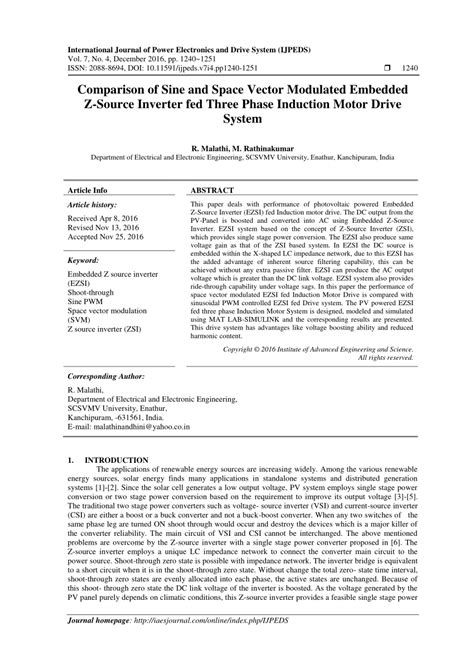 pdf comparison of sine and space vector modulated embedded z source