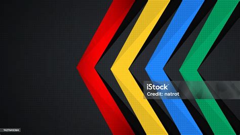 지오메트리 지오메트리는 진한 배경에 빨간색 노란색 파란색 및 녹색 선을 형성합니다진한 파란색 배경의 빨간색 선은 0명에 대한 스톡 벡터 아트 및 기타 이미지 Istock