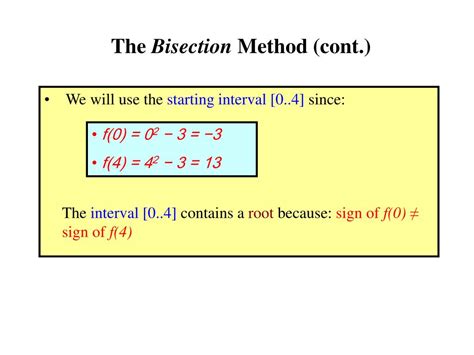 Ppt The Bisection Method Powerpoint Presentation Free Download Id