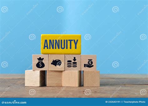 Wooden Blocks With Text Annuity And Money Symbols Stock Image Image