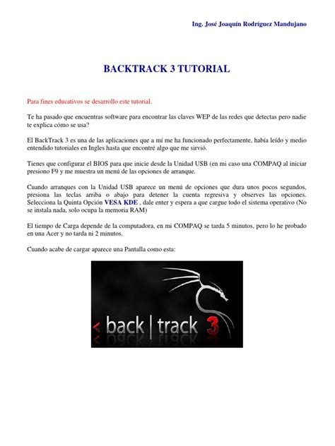 tutorial de backtrack 3 pasos sencillos pdf usb bios