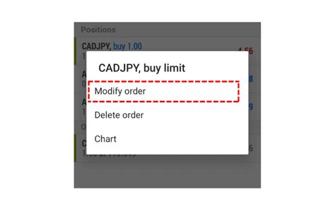 Modifycancel Orders On Mt4 Android Trading Screen Titan Fx Research Hub