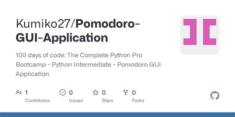 Github Kumiko27pomodoro Gui Application 100 Days Of Code The