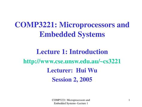 ppt comp3221 microprocessors and embedded systems powerpoint