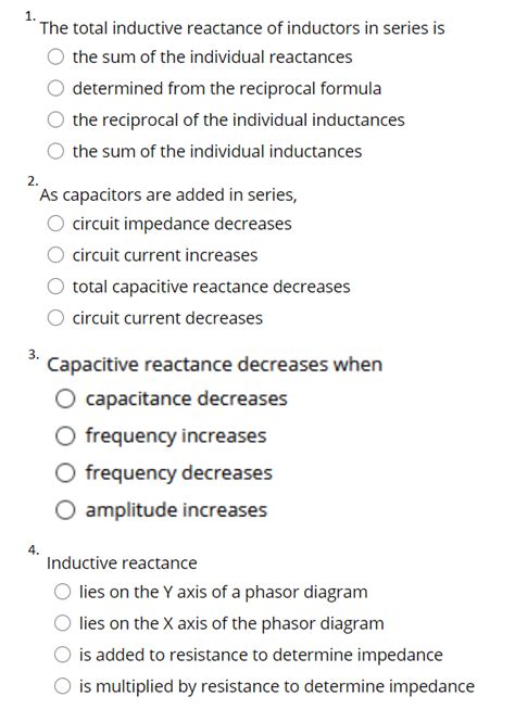 Solved 1 The Total Inductive Reactance Of Inductors In