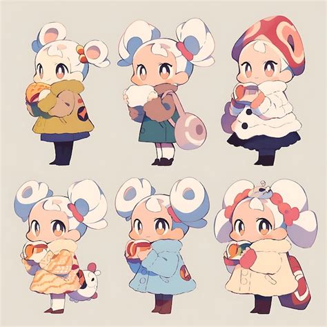 Colorful Female Snail Chibi Kawaii Scandinavian Fashion Concept Cool Cute Character Collection