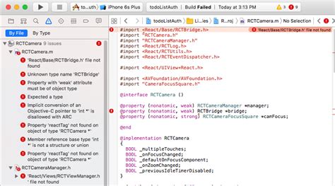 incorrect imports for ios · issue 740 · react native camera react