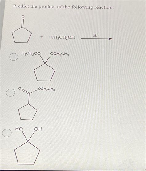 Solved Predict the product of the following reaction: | Chegg.com