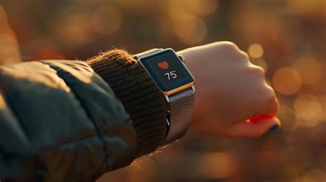 Smartwatch Displaying Heart Rate On Wrist Of Person Outdoors Wearable
