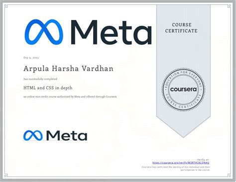 Arpula Harsha Vardhan On Linkedin Webdevelopment Html Css Coursera