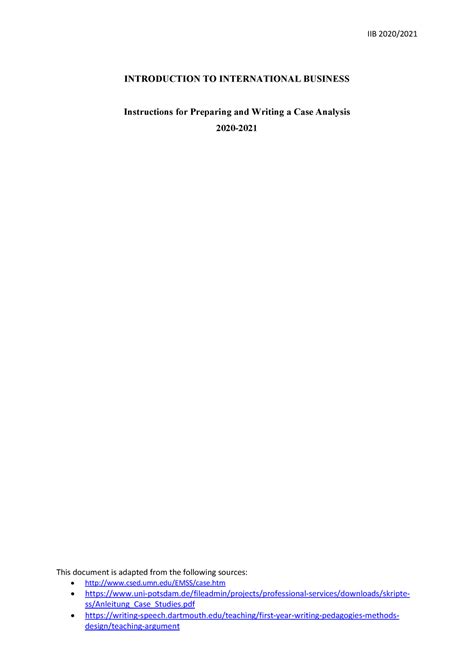 Prep And Writing A Case Analysis Warning Tt Undefined Function 32 Iib 2020 This Document