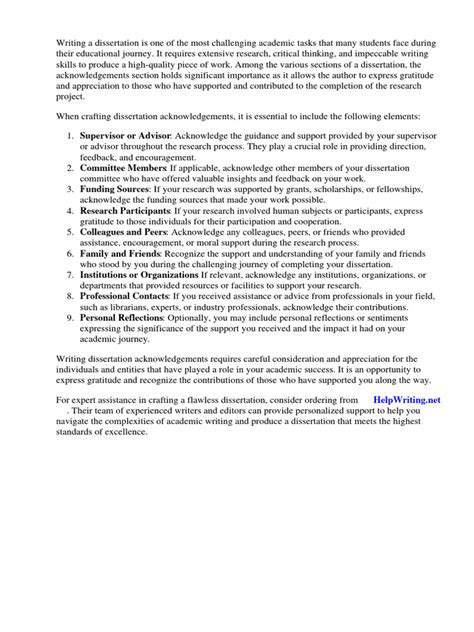 What To Include In Dissertation Acknowledgements Pdf Thesis Gratitude