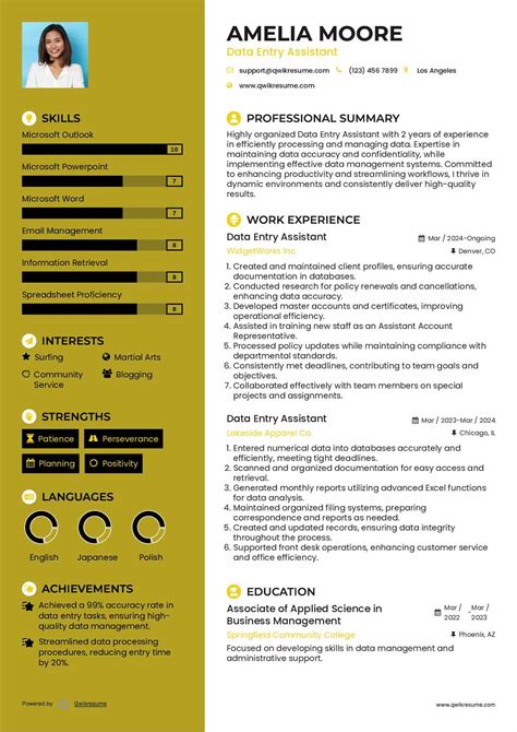 10 Data Entry Assistant Resume Samples Templates For 2025