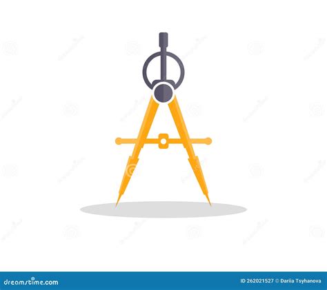 Geometry Education Concept With Drawing Compass On White Background