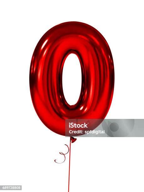 풍선 숫자 빨간색 0입니다 3d 렌더링 풍선에 대한 스톡 벡터 아트 및 기타 이미지 풍선 숫자 0명 Istock
