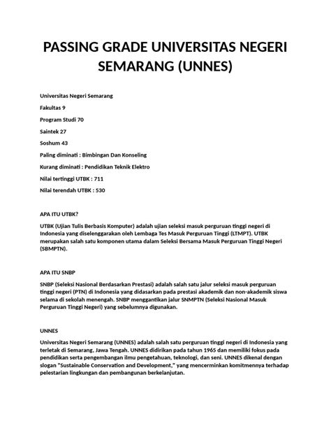 Passing Grade Universitas Negeri Semarang Pdf Passing Grade Universitas Negeri Semarang Pdf
