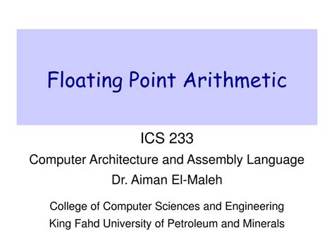 PPT Floating Point Arithmetic PowerPoint Presentation Free Download ID 5393853