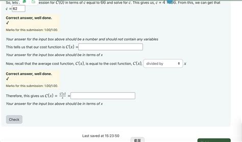 solved finding the average cost function given the marginal