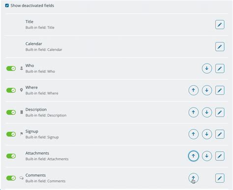 Configure Event Fields