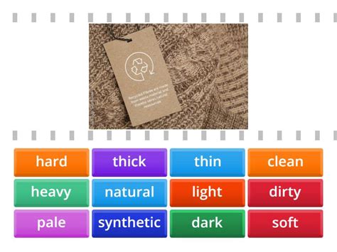 Adjectives Materials Find The Match