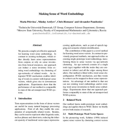 Making Sense Of Word Embeddings Acl Anthology