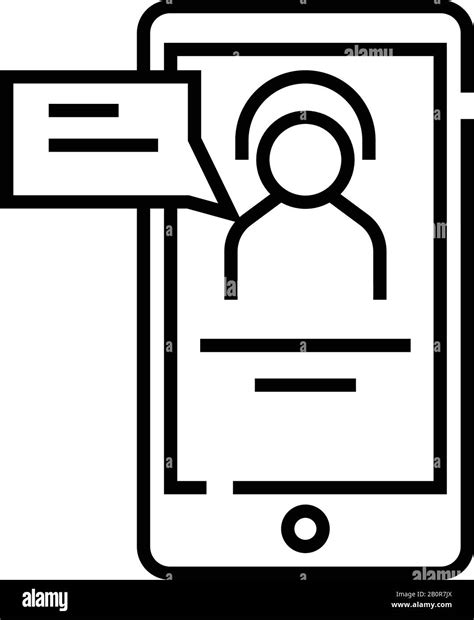 App Assistant Line Icon Concept Sign Outline Vector Illustration Linear Symbol Stock Vector