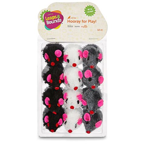 Leaps And Bounds Fuzzy Mice Cat Toys With Catnip 12 Ct Delivery Or