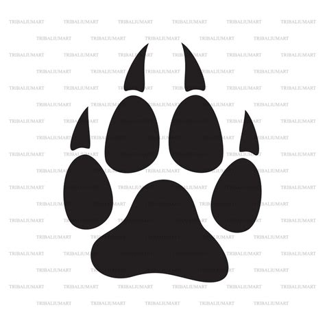 Wolf Paw Print Cut Files For Cricut Clip Art Silhouettes Eps Svg