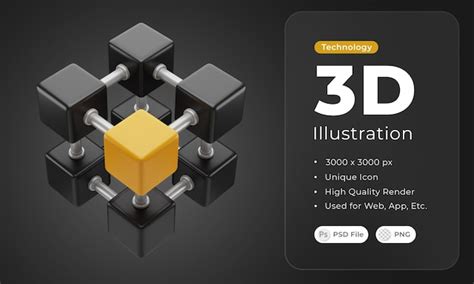 Premium Psd 3d Blockchain Technology Illustration