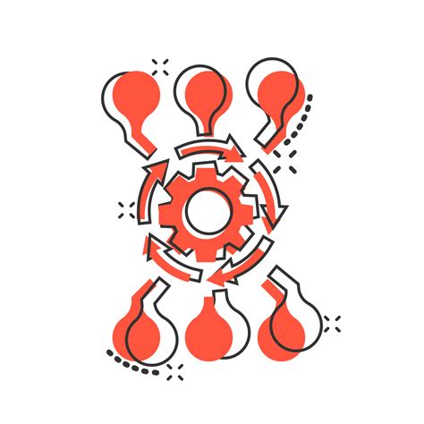 Vector Cartoon Algorithm Api Software Icon In Comic Style Gear With Arrow Concept Illustration