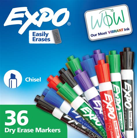 Expo Low Odor Dry Erase Markers Fine Point Assorted Set Chisel Tip 16 Count