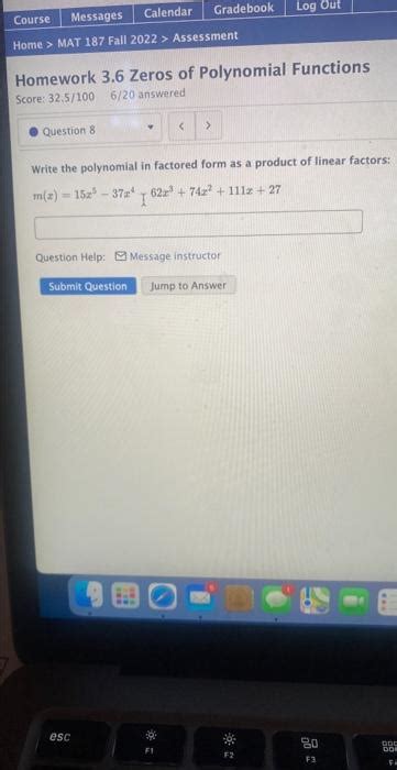 solved homework 3 6 zeros of polynomial functions score