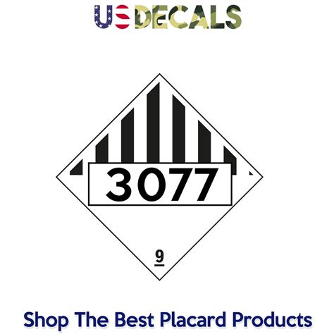 Hazard Class 9 Un 3077 Placard Sign Us Decals