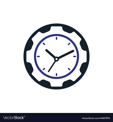Gear And Analog Clock Logo Design Template Vector Image