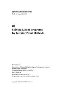III Solving Linear Programs By Interior Point Methods Iii Solving Linear Programs By Interior