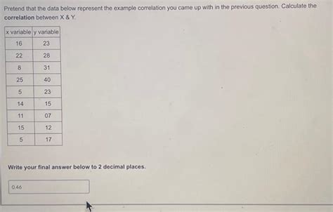 Solved Pretend That The Data Below Represent The Example Chegg
