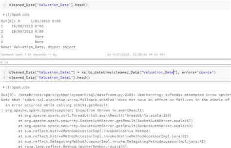 Handling Missing Values In Datatime Field Throws Error · Issue 1425 · Databrickskoalas · Github