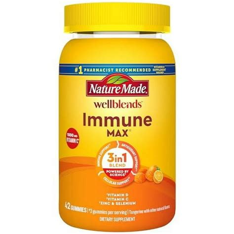 Nature Made Wellblends Immunemax Gummies Vitamin C 1000mg Zinc Selenium And Vitamin D3 5000