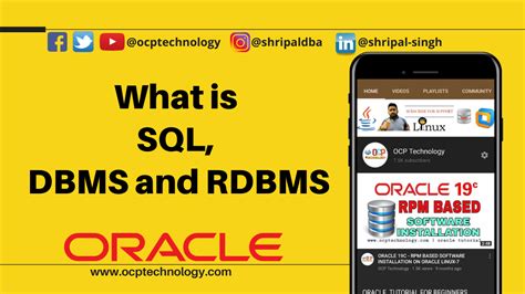 what is sql dbms and rdbms oracle sql shripal