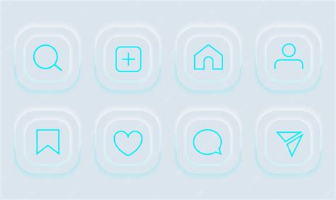 Premium Vector Neumorphic Button Social Media Button Vector Set Continuous 3d Realistic