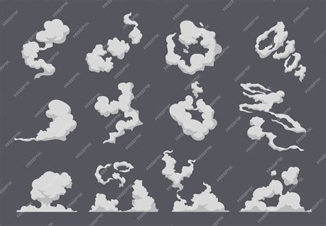 Cartoon Rook Wolk Komische Stoom Explosie Stof Gevecht Animatie Mist