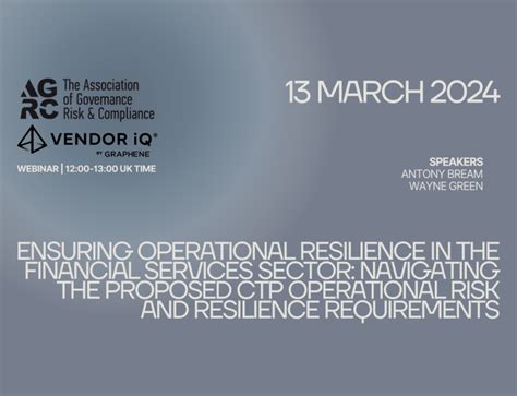Ensuring Operational Resilience In The Financial Services Sector