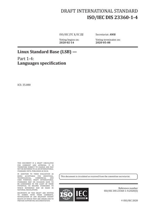 ISO IEC DIS Linux Standard Base LSB