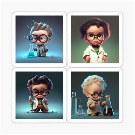 Cute Scientist Babies Research Cool And Funny Sticker Pack1