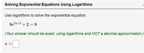 Solved Solving Exponential Equations Using Logarithms Use Chegg