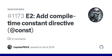 E2 Add Compile Time Constant Directive Const · Issue 1173
