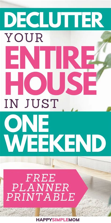 declutter fast this weekend free printable artofit
