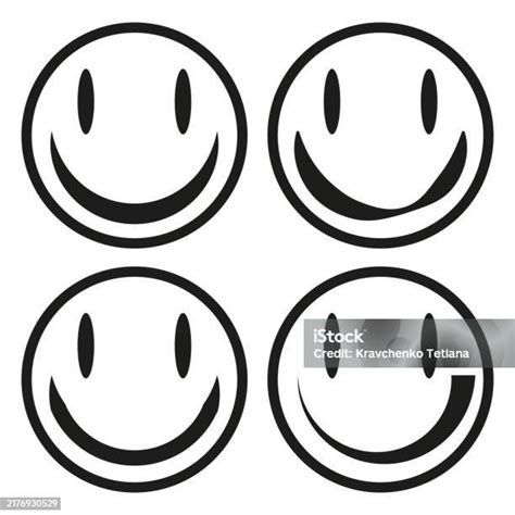 웃는 얼굴 아이콘 굵은 검은색 윤곽선 벡터 행복 이모티콘 단순한 원형 모양 감정에 대한 스톡 벡터 아트 및 기타 이미지 감정 검은색 긍정적인 감정 표현 Istock