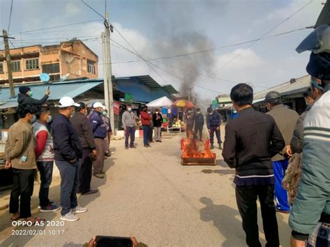 နမ့်ခမ်းမြို့မဈေးတွင် မီးဘေးအန္တရာယ်ကာကွယ်ရေး အသိပညာပေးဟောပြောခြင်းနှင့် မီးငြိမ်းသတ်နည်းများ