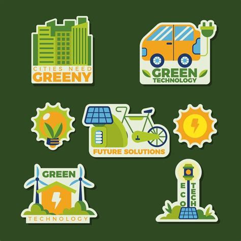 Green Technology Sticker Vector Art Icons And Graphics For Free Download